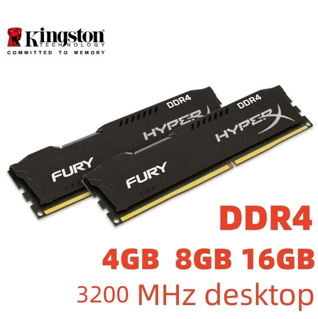 HYPERX FURY DDR4 8GB 16GB 32GB 3200MHz PC4-25600 288pin Desktop Memory ...