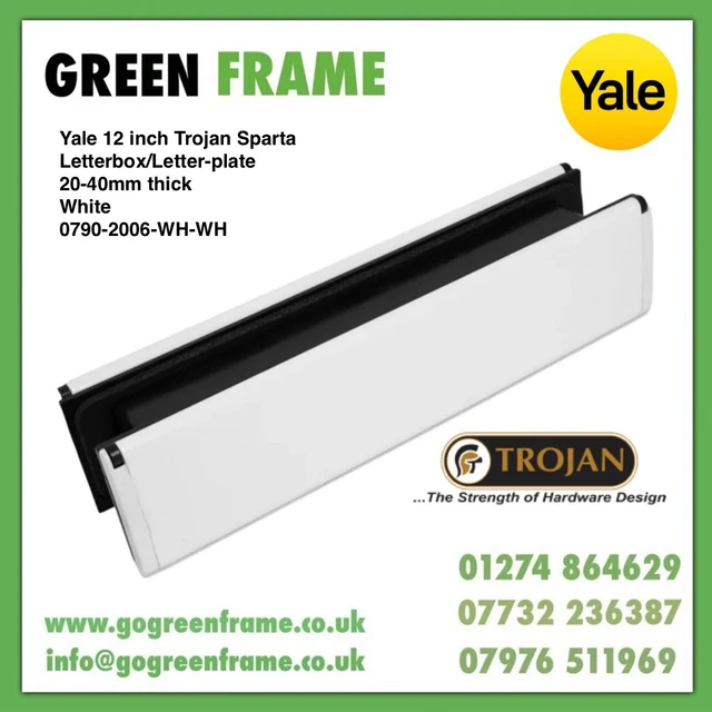 YALE 12” TROJAN Letter-plate/Letterbox, for UPVC/Composite Doors 0790 ...