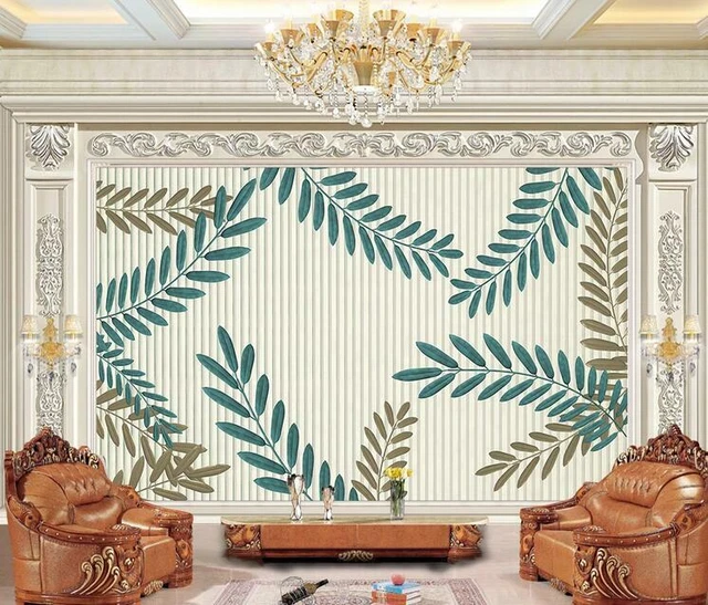 3D SIMPLE LEAVES 9019NA Wallpaper Wall Mural Removable Self-adhesive ...