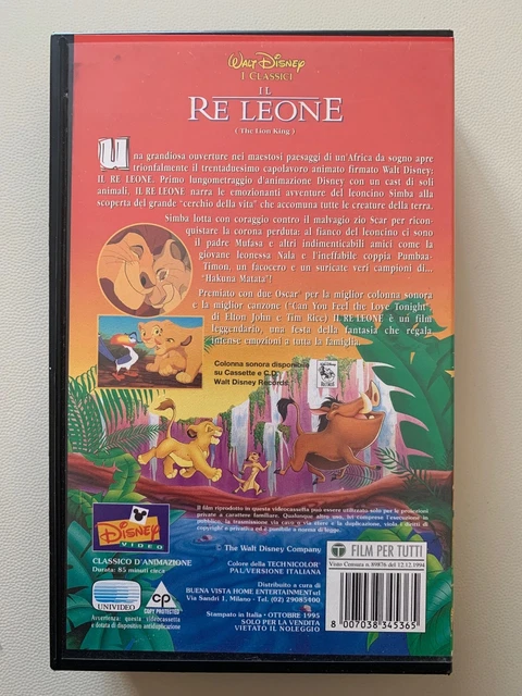 VHS IL RE Leone Walt Disney Vs4536 EUR 2,50 - PicClick IT