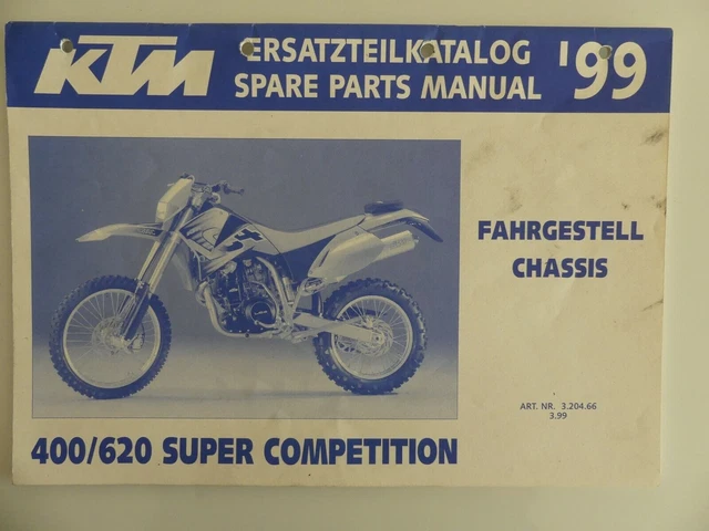 KTM 400 620 Super Competition Ersatzteilkatalog part list Fahrgestell ...