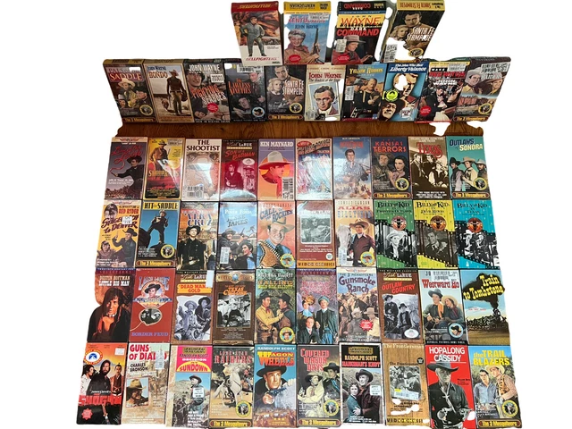 ⭐️WESTERN VHS LOT OF 54 MOVIES 1930s 1940s 1950s - All Sealed New! £45.80 - PicClick UK