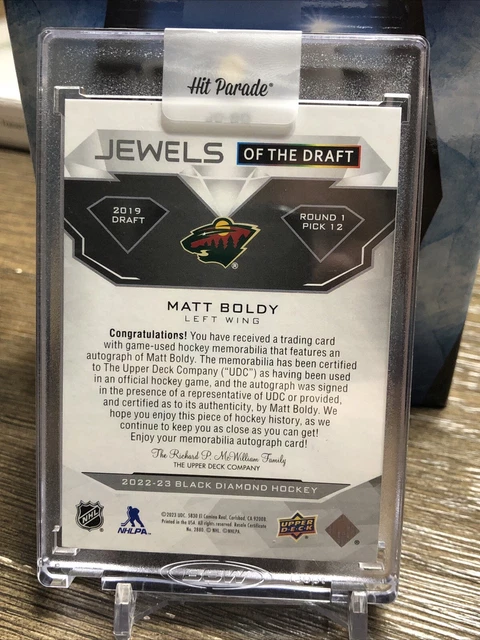 2022-23 UD BLACK Diamond Matt Boldy Jewels of the Draft Rookie AUTO RPA ...