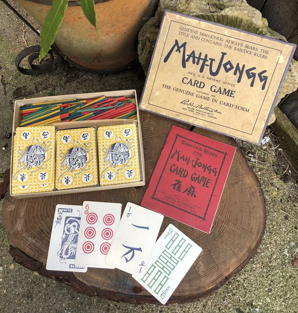 ANTIQUE MAHJONGG CARD game set Parker Brothers boxed 1923 American 146 ...