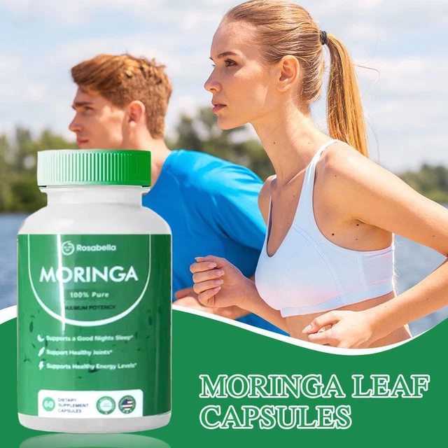 MORINGA POWDER CAPSULES 60X Pure Nutrient-Rich Moringa Powder Supports ...