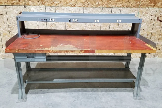 INDUSTRIAL WORK BENCH Table With Outlets 72" X 30" X 47" $399.00 - PicClick
