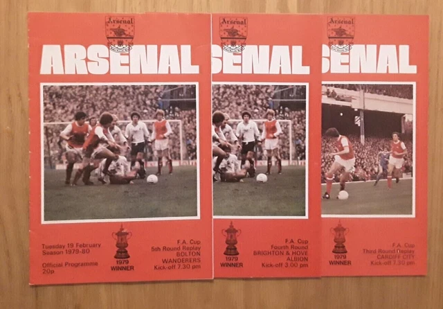 ARSENAL 1979/80 HOME FA Cup Programmes from menu £1.99 - PicClick UK