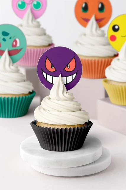 EDIBLE POKEMON CUPCAKE Topper Birthday Decorations £12.85 - PicClick UK