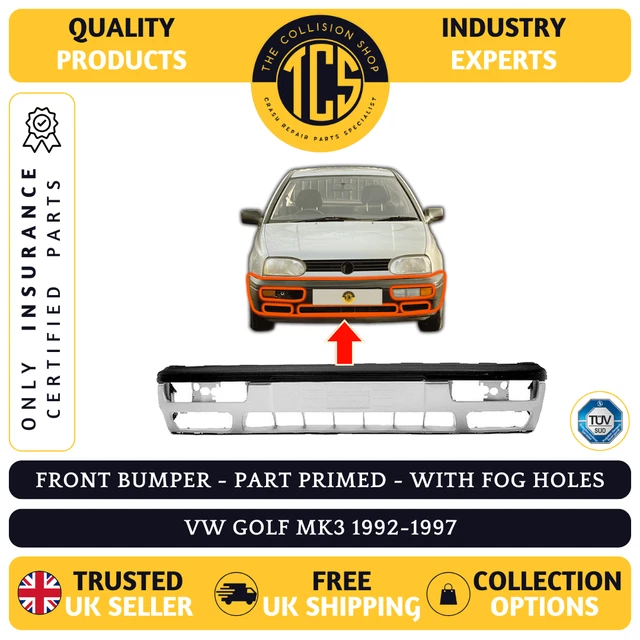 VW GOLF MK3 1992-1997 Front Bumper Part Primed With Fog Hole Insurance ...