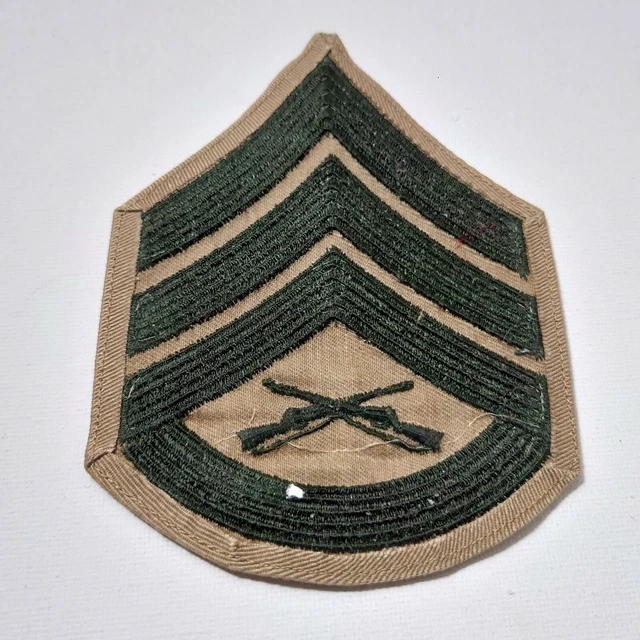 US NAVY USN Marines Staff sergeant rank patch Green on khaki EUR 13,46 ...