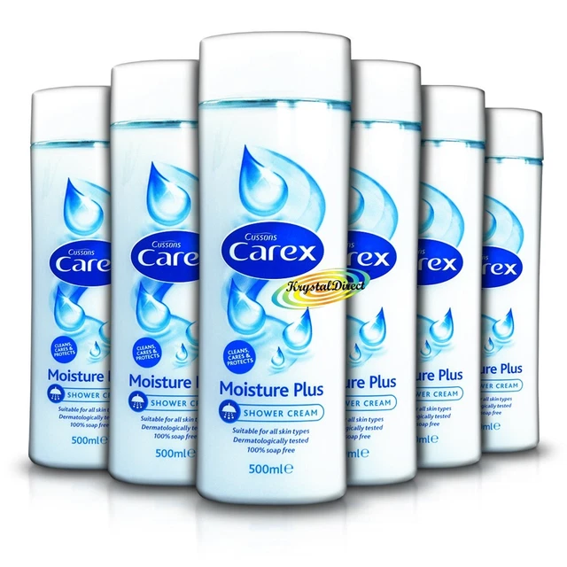6X CAREX MOISTURE Plus Soap Free Shower Cream 500ml for Sensitive Skin ...