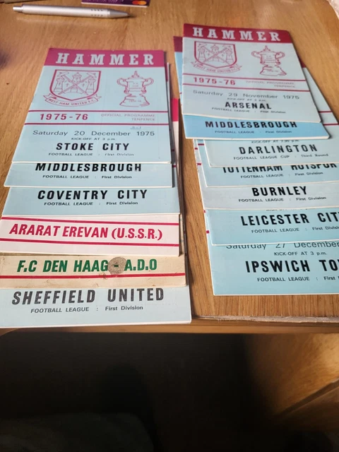13 X WEST Ham United 75/76 Home Programme Bundle, £4.87 - PicClick UK