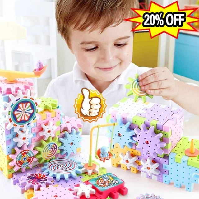 KIDS EDUCATIONAL INTERLOCKING Building Blocks & Gears -2024 Toy D7A3 £ ...