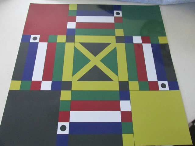 LARGE LUDO / Ludi board mat laminated & rules but NO COUNTERS 50cms sq ...