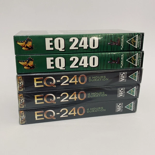BLANK VHS VIDEO Tape Lot Excel EQ240 4 Hours New Sealed - 5 Tapes ...