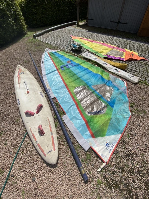 MISTRAL WINDSURFING BOARD, x2 Sails, Board, Harness. Maybe Sell ...