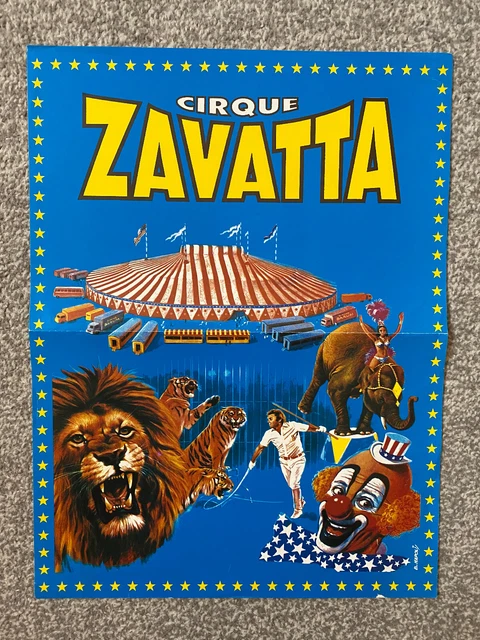 VINTAGE 1980S FRENCH circus poster - Cirque Zavatta £20.00 - PicClick UK