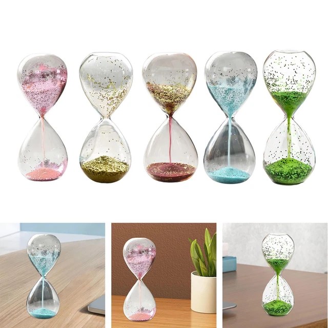 GLITTER SAND GLASS Timer Hourglass Sand Timer Sequins Handmade Craft ...