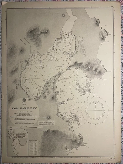 RARE ADMIRALTY CHART Map 3028 Vietnam - Cam Ranh Bay 1899 ( 1942 ) £225 ...