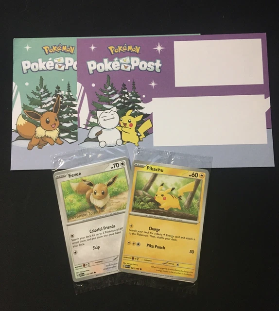 PIKACHU & EEVEE Pokemon Together Promo Cards PokéPost #025 #133 New ...