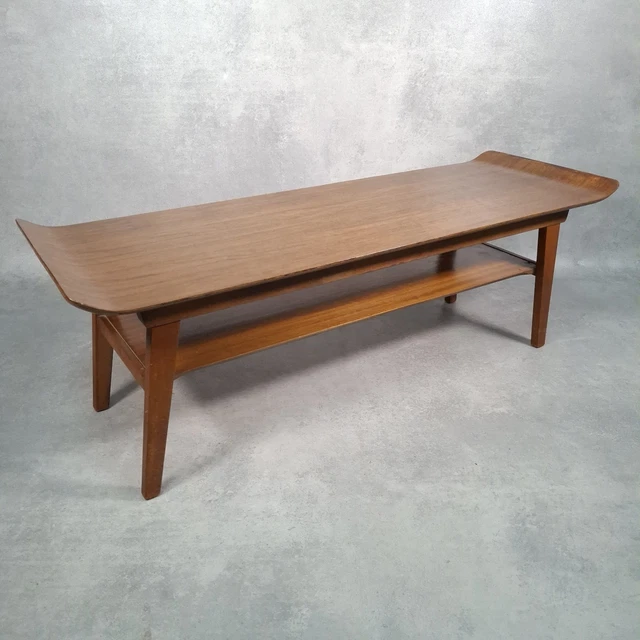 MYER COFFEE TABLE Two Tier Mid Century Retro C1960s Sleigh Surface ...