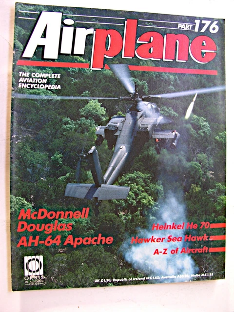 AIRPLANE MAGAZINE NO 176 Heinkel He 70 AH-64 Apache Hawker Sea Hawk ...
