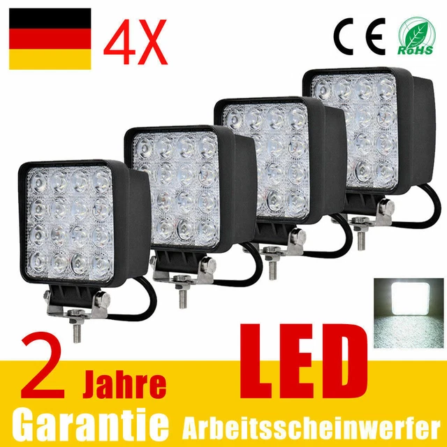 4X LED SCHEINWERFER Arbeitsscheinwerfer Offroad JEEP Bagger SUV 12V 24V 48W IP67 EUR 18,99 ...