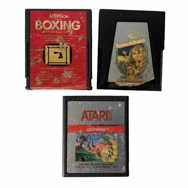 VINTAGE ATARI 2600 Video Game Cartridge X3 Boxing Tutankham Centipede £ ...