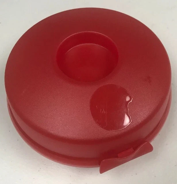 TUPPERWARE ROUND RED Sandwich Bagel Salad Fruit Keeper Container 4440A ...