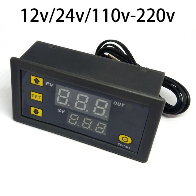 LCD TEMPERATURE CONTROLLER With Sensor Thermostat 110-220V Temperature ...