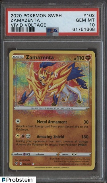 2020 POKÉMON SWSH vive tension #102 Zamazenta PSA 10 GEMME COMME NEUF ...