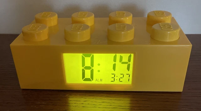 LEGO ALARM CLOCK Yellow Brick Block Lighted Display Works Great EUR 19 ...