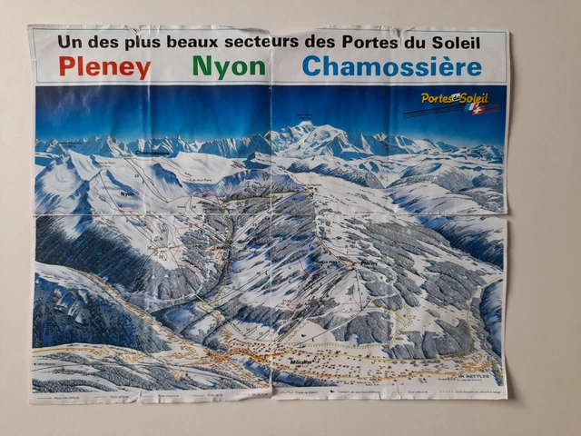 MORZINE PLENEY NYON Chamossiere Ski Piste Map France 1989 Portes du ...