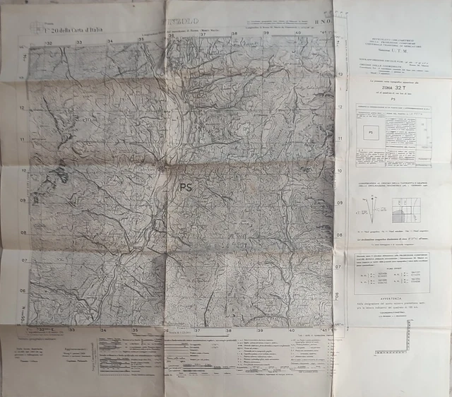 MAPPA CARTINA GEOGRAFICA Pinzolo 1931 Istituto geografico Militare EUR ...