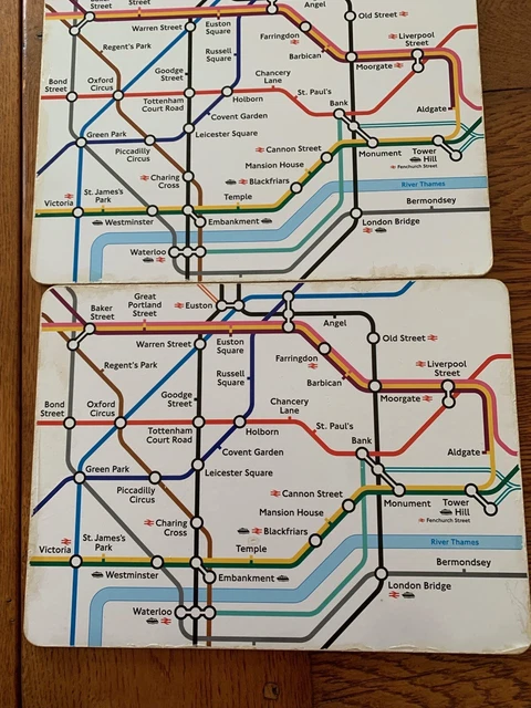 SET OF 4 X London Underground Tube Map Place Mats - Meal Time, Kids ...