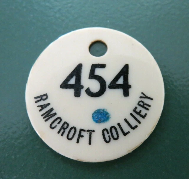 PLASTIC COLLIERY PIT Check / Tally - marked 454 RAMCROFT COLLIERY £7.00 ...