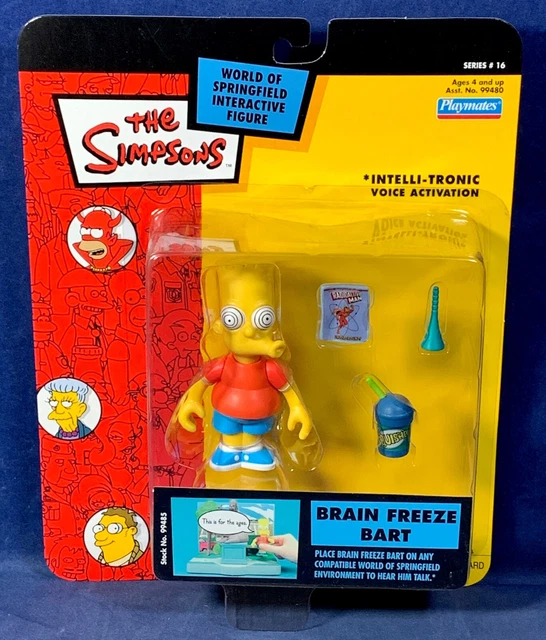 NUEVA FIGURA INTERACTIVA 99485 BRAIN FREEZE BART WOS Simpsons PLAYMATES ...