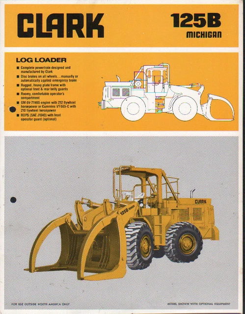 1977 CLARK &125B Michigan" Log Loader Brochure Leaflet £6.50 - PicClick UK
