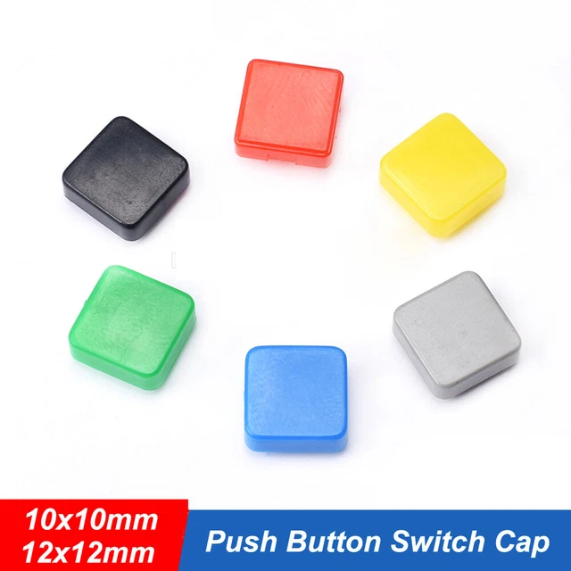 MOMENTARY TACT TACTILE Push Button Switch Cap 10x10mm 12 x 12mm White ...