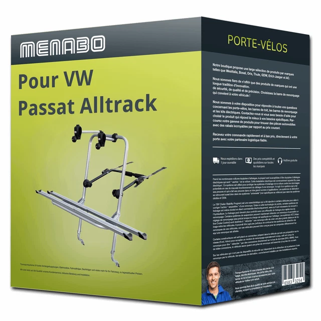 PORTE-VÉLO MENABO LOGIC 2 pour VW Passat Alltrack B8 type 3G5 2 vélos ...