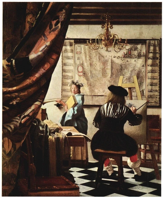 JAN VERMEER, STUDIO D'Artiste,Impression D'Époque F1626, Wien, Vintage Imprimé EUR 7,90 ...