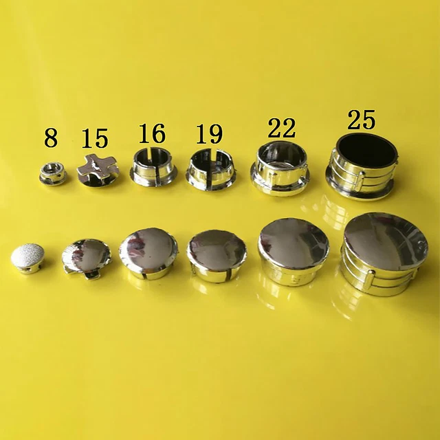 ROUND PLASTIC END Caps Plugs Tube Pipe Inserts Chrome Plated OD 10mm ...