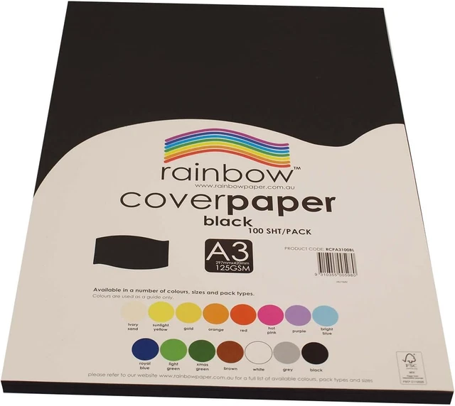 A3 COVER PAPER 100 Sheets, Black $29.74 - PicClick AU