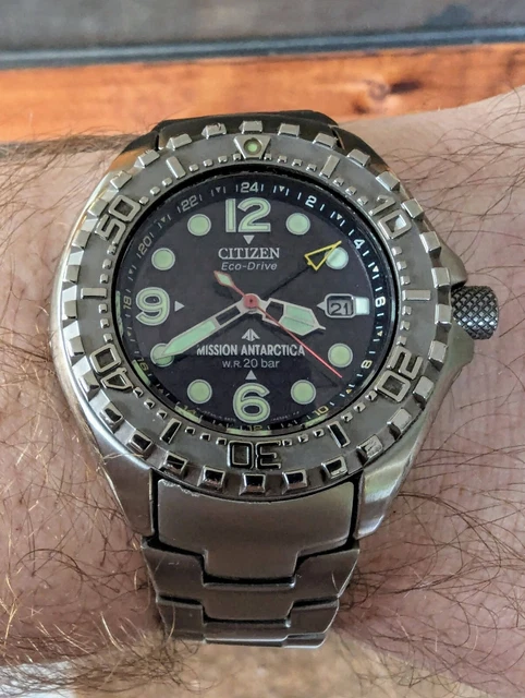 MONTRE DE PLONGÉE vintage '00 Citizen Titanium Mission Antarctica GMT ...