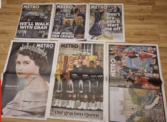 QUEEN ELIZABETH DEATH State Funeral King Charles Metro Newspaper Sept 2022 x6 £23.08 - PicClick UK