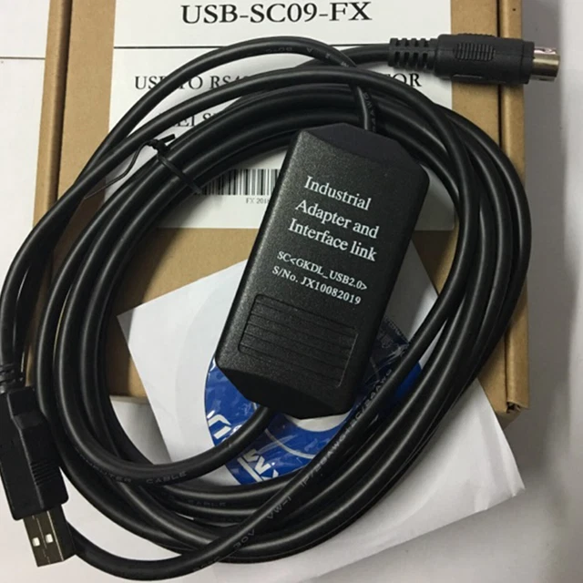 CAVO PROGRAMMAZIONE PLC USB-SC09-FX per ADATTATORE MITSUBISHI MELSEC ...