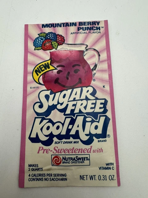 VINTAGE 80S KOOL-AID Punch Mountain Berry Punch Sugar Free Packet NOS ...