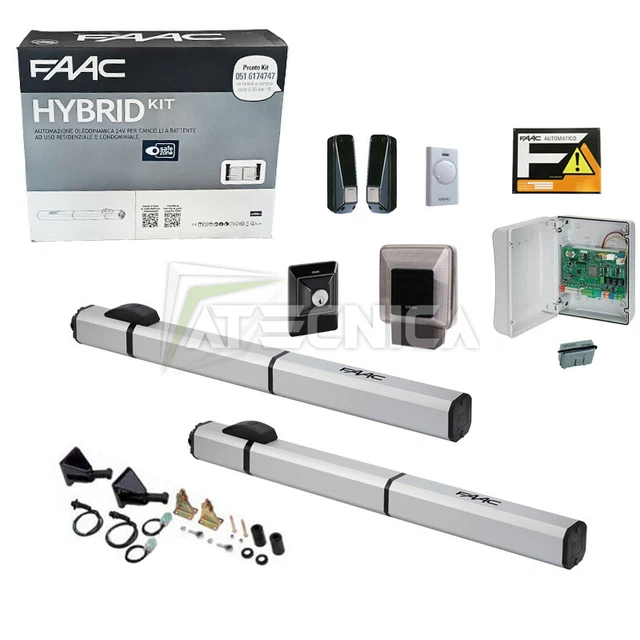 KIT MOTORISATION HYDRAULIQUE de portails battants FAAC HYBRID KIT 24V 105683 2m EUR 1.103,00 ...