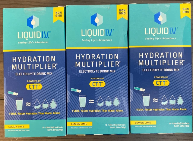 LIQUID IV HYDRATION Multiplier 30 Serving Stick Packs Lemon Lime NON ...