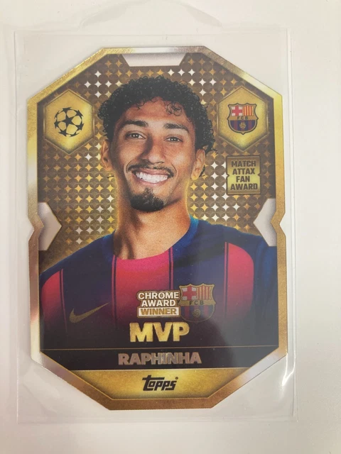 TOPPS MATCH ATTAX 25/26 Raphina Barcelona Chrome Award Winner . £0.99 ...